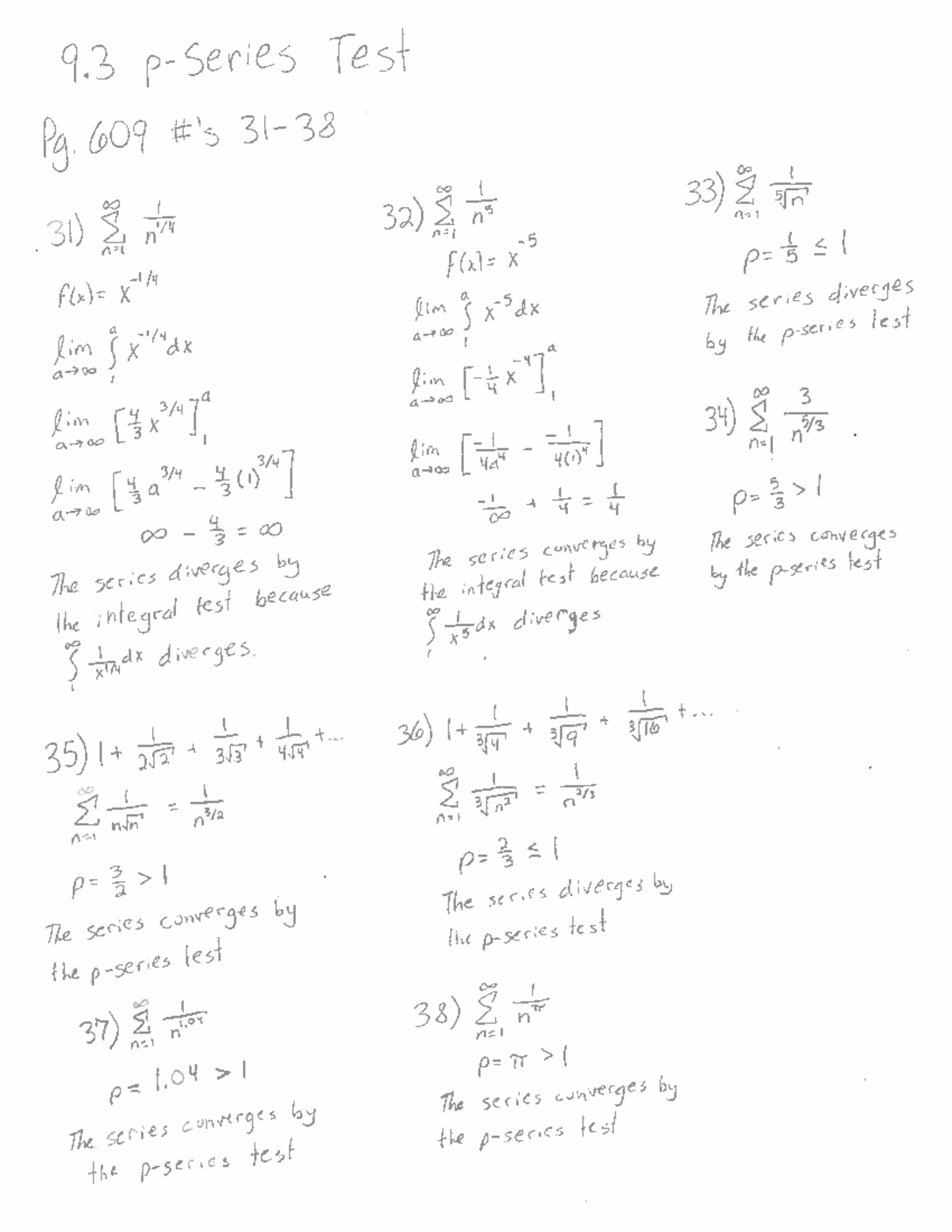 9 - math - 9 Test Pg. 609 8 8 2N I 32) ENV 33) 5 31) X lim a dx The ...