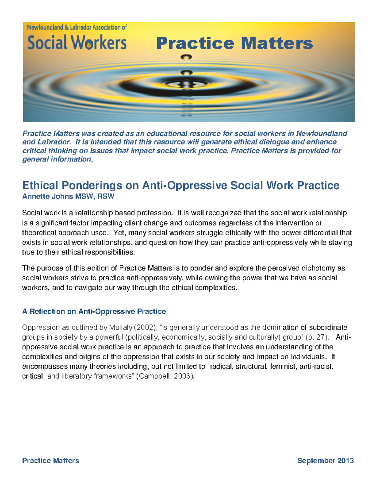 Ethical Considerations in Anti-Oppressive Social Work Practice ...