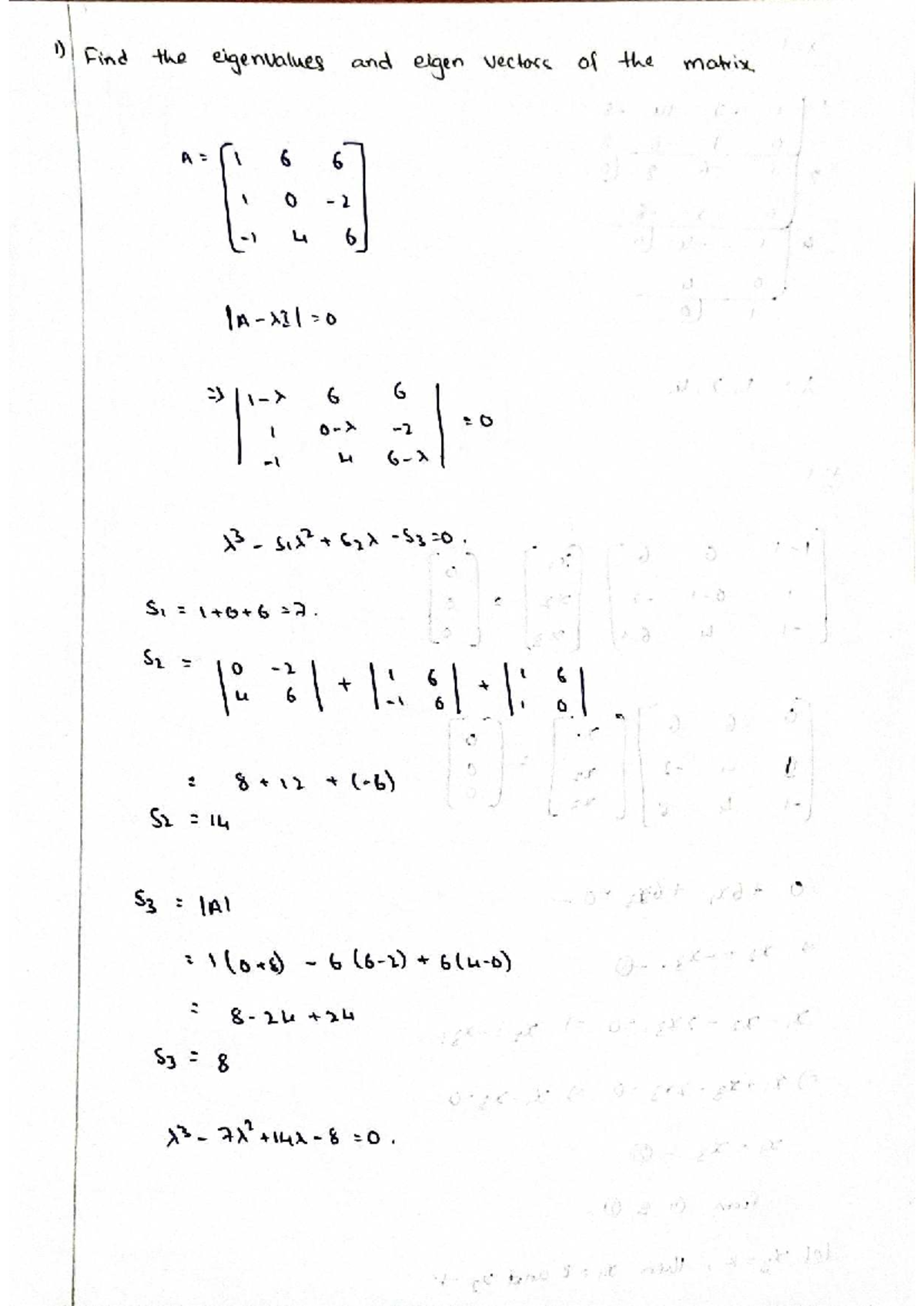 Math Assgn - Eigenvalues and Eigenvectors Analysis (MATH 101) - Studocu