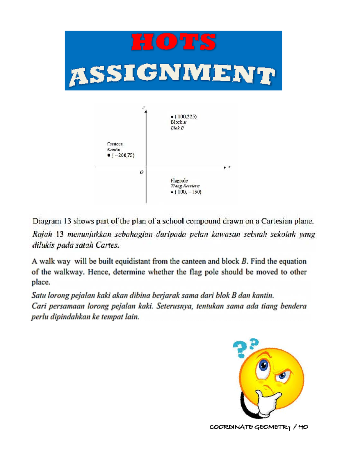 HOTS ASSIGNMENT: Coordinate Geometry Analysis for Form 4 Additional ...