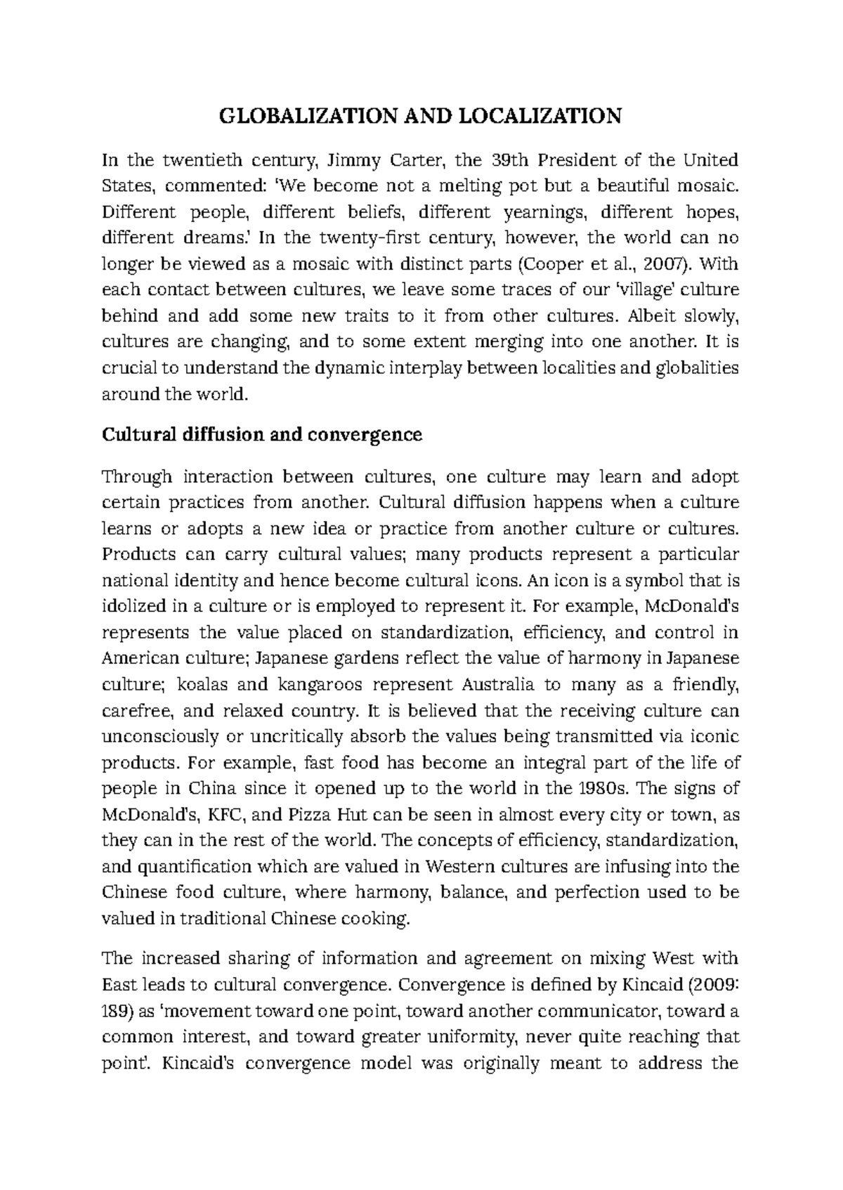 Globalization AND Localization - GLOBALIZATION AND LOCALIZATION In the ...