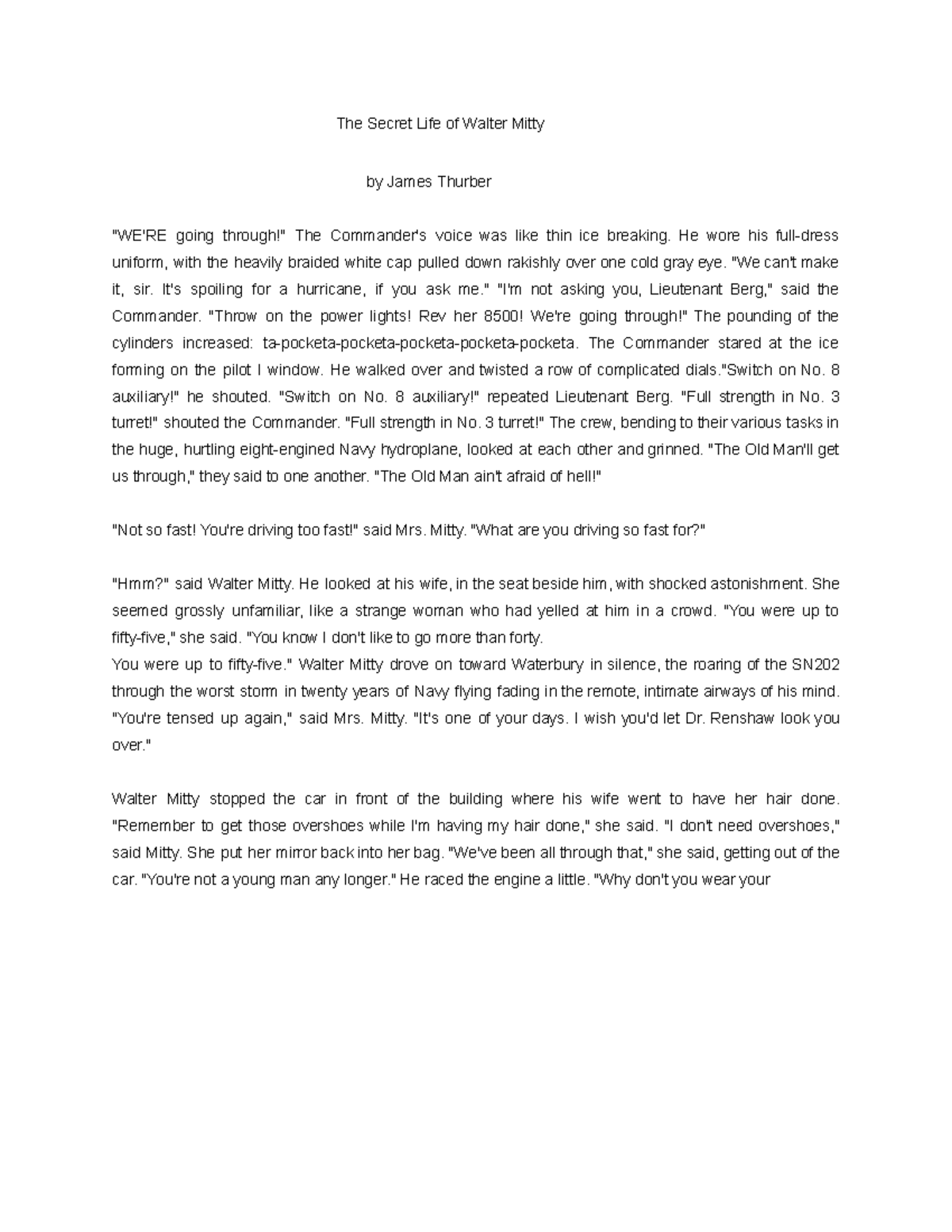 Homework 2 - Analysis of "The Secret Life of Walter Mitty" - Studocu
