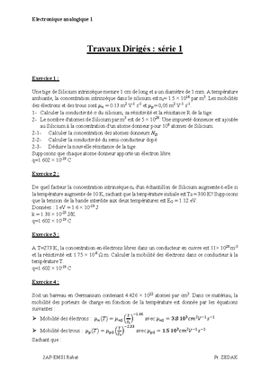 exercice en automatisme - Page 1 Travaux Dirigés 3 : GEMMA Exercice 1 ...