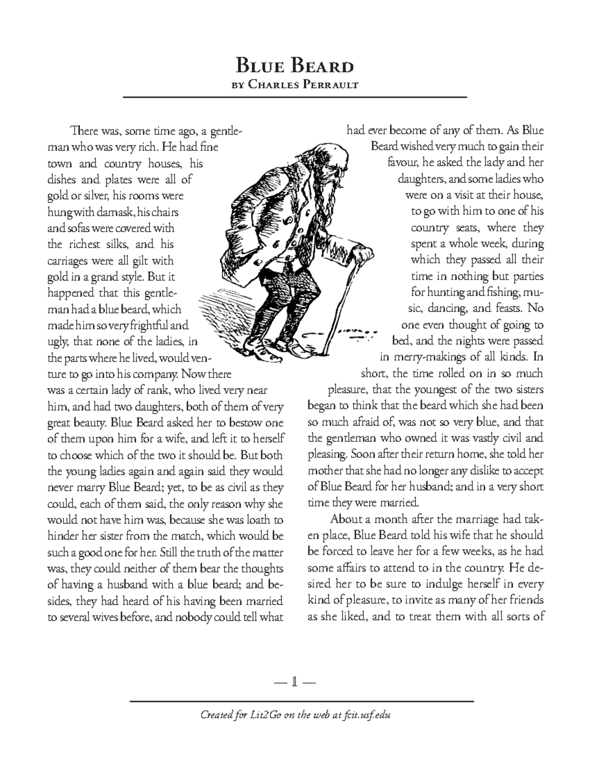 Fairy Tale-blue-beard - Created for Lit2Go on the web at fcit.usf ...
