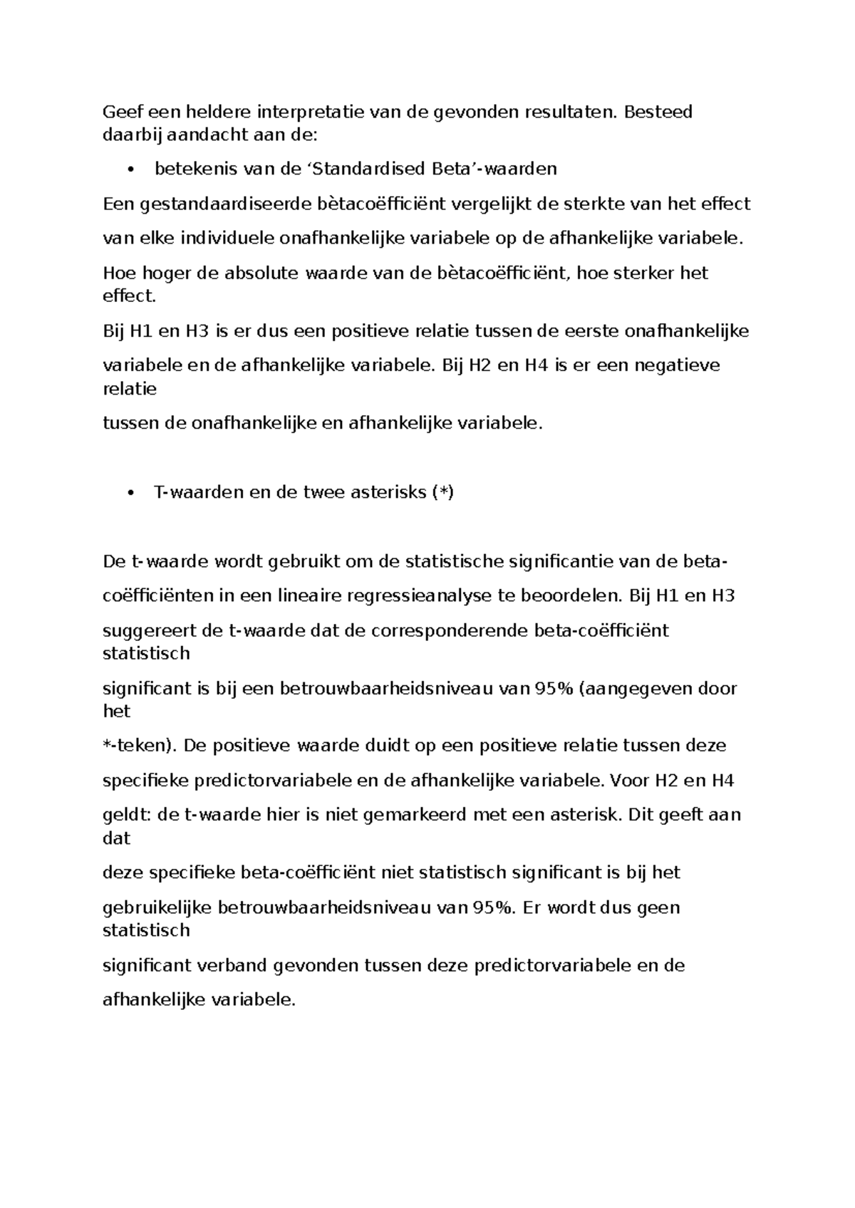 Analyseren van Regressiemodellen: Resultaten en Interpretaties ...