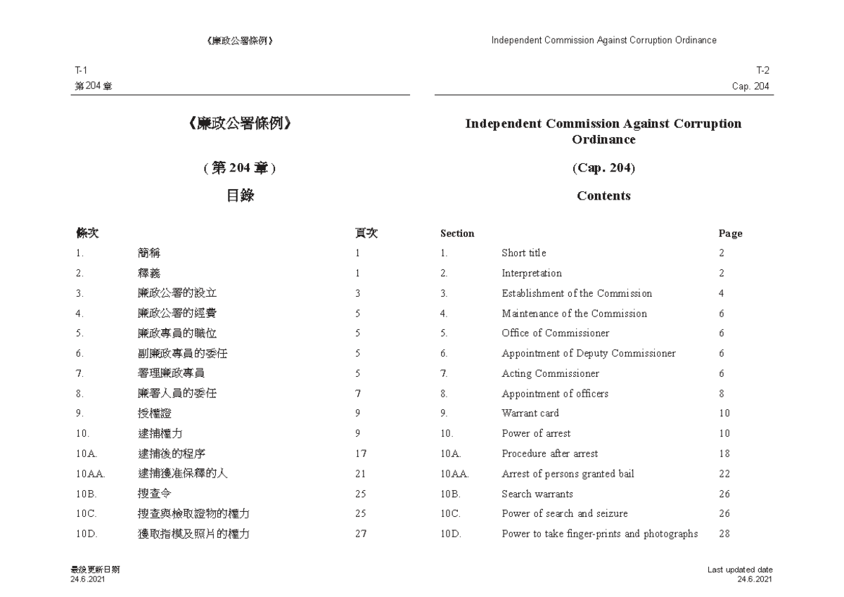 ICAC Ordinance Overview and Key Provisions (Cap. 204) - Studocu