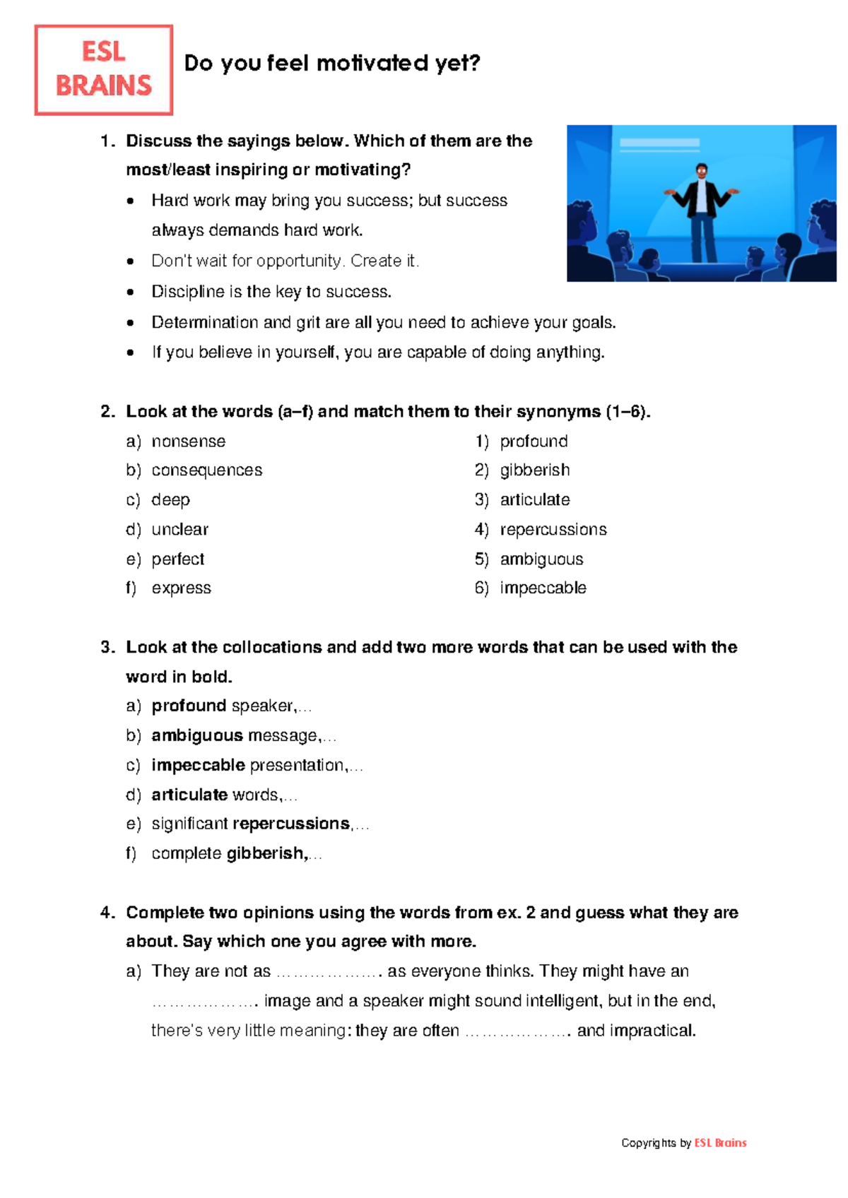 ESL Brains Motivational Insights and Discussion Guide - Studocu