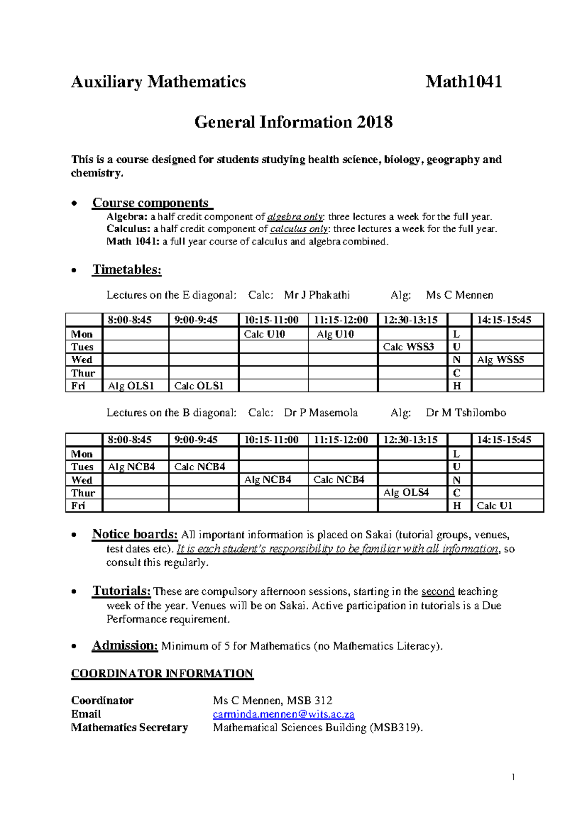 Auxiliary Mathematics Math1041 2018 - Auxiliary Mathematics Math1041 ...