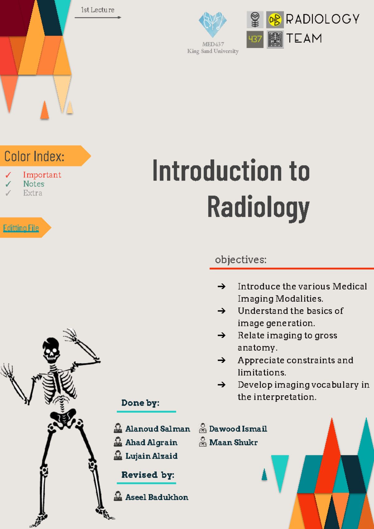 Radiology notes and questions - Introduction to Radiology objectives ...