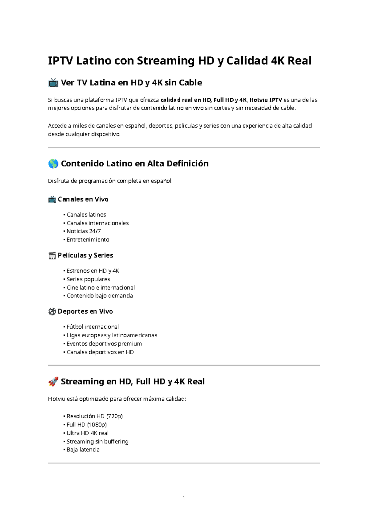 IPTV Latino: Streaming HD y 4K Real para Ver TV Sin Cable - Studocu