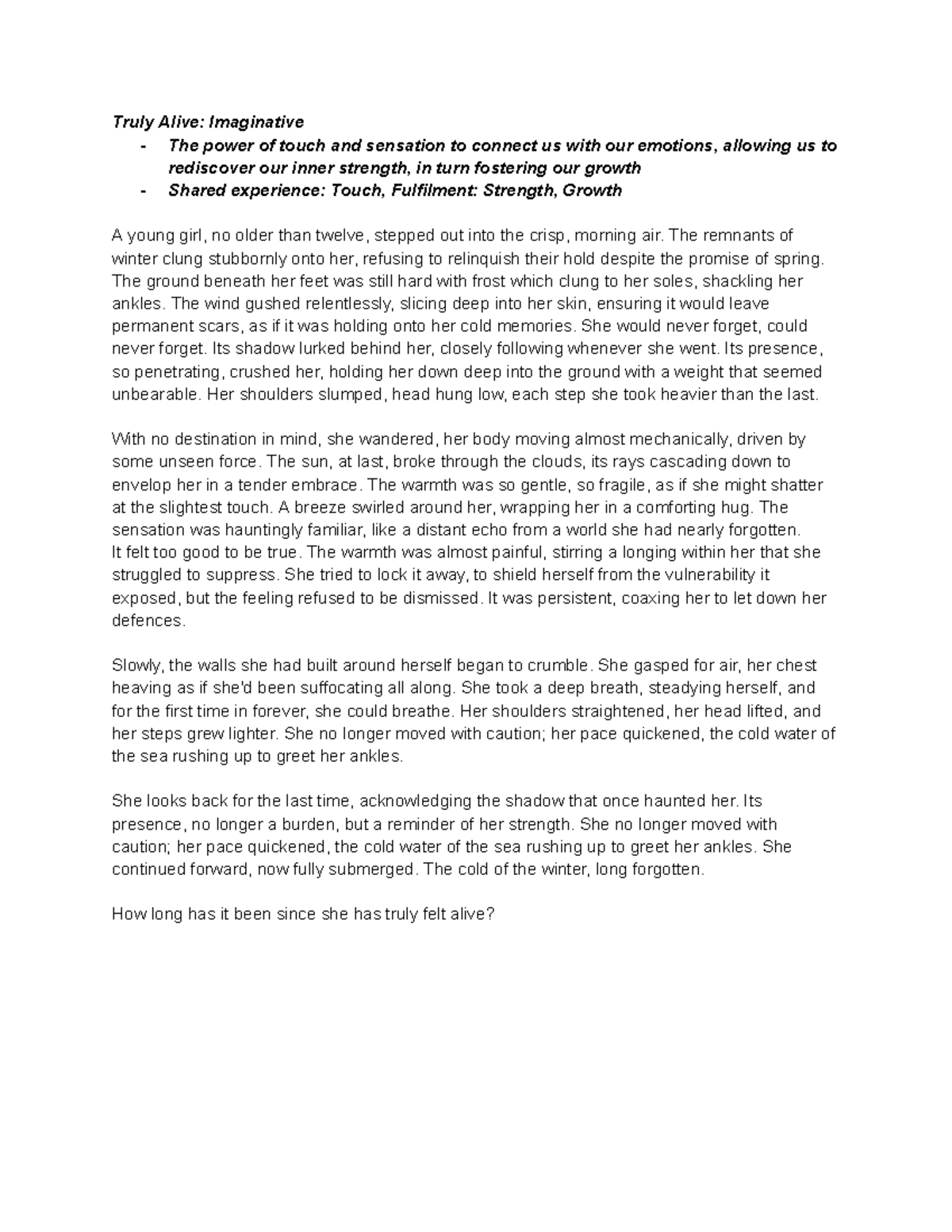 Hsc mod c craft of writing - Truly Alive: Imaginative - The power of ...