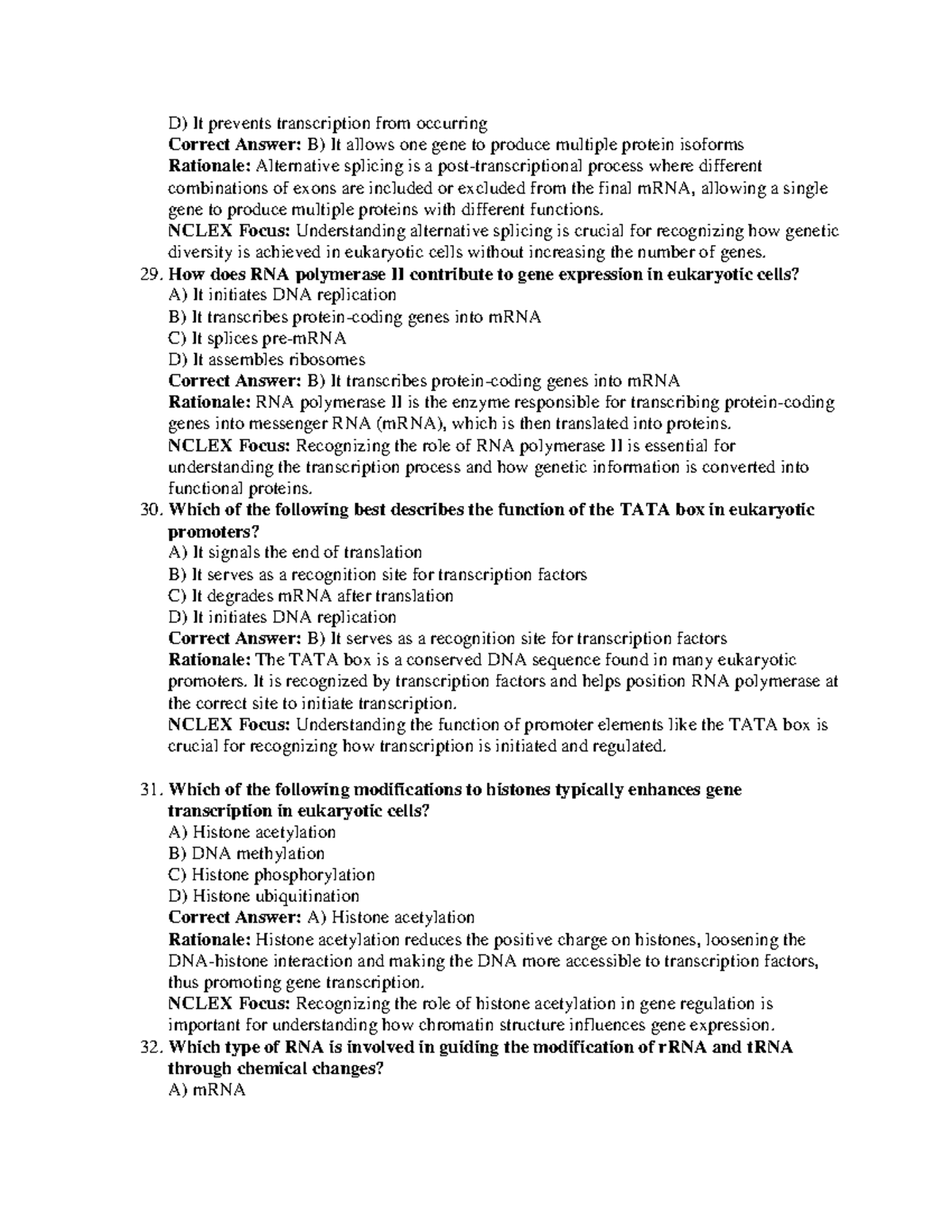 Genetics Test Bank: Key Concepts & NCLEX Focus (2024) - Studocu