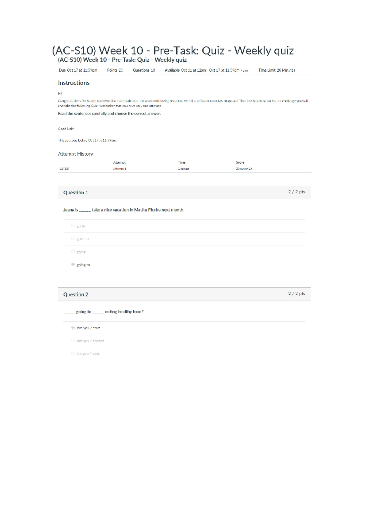 AC-S18 Week 18 Final Assignment Part II - Oral Presentation Task - Studocu