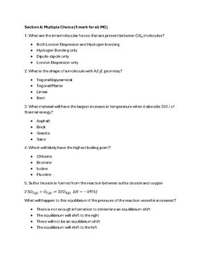 SCH4U - Chemistry - Studocu