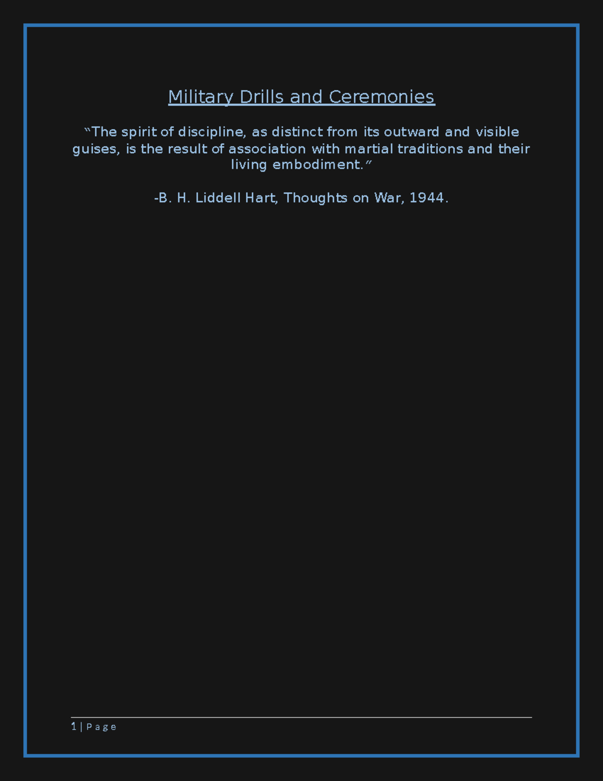 Drills-and-Ceremonies - Military Drills and Ceremonies “The spirit of ...