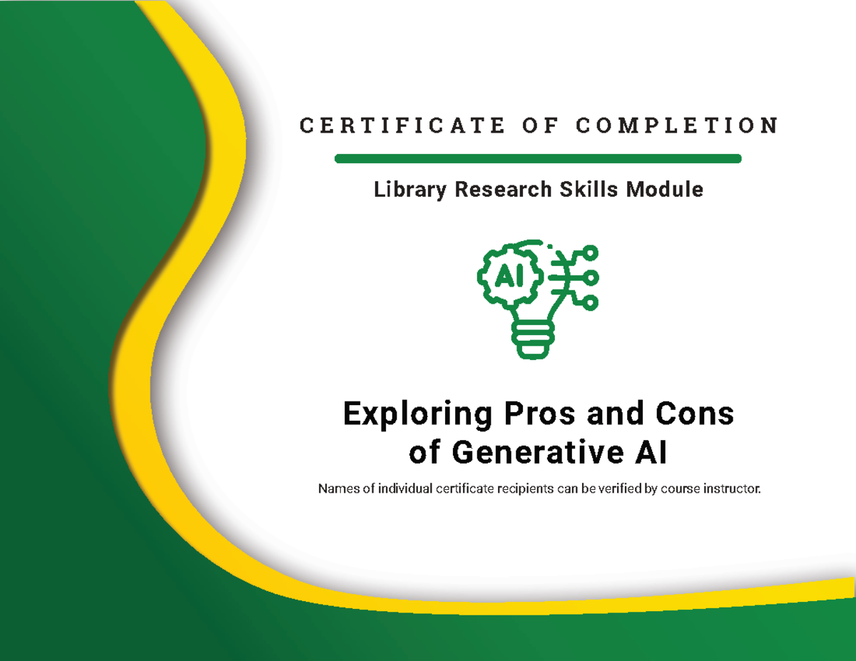 Library Research Skills Certificate Designs 1 - ENGL 103 - C E R T I F ...
