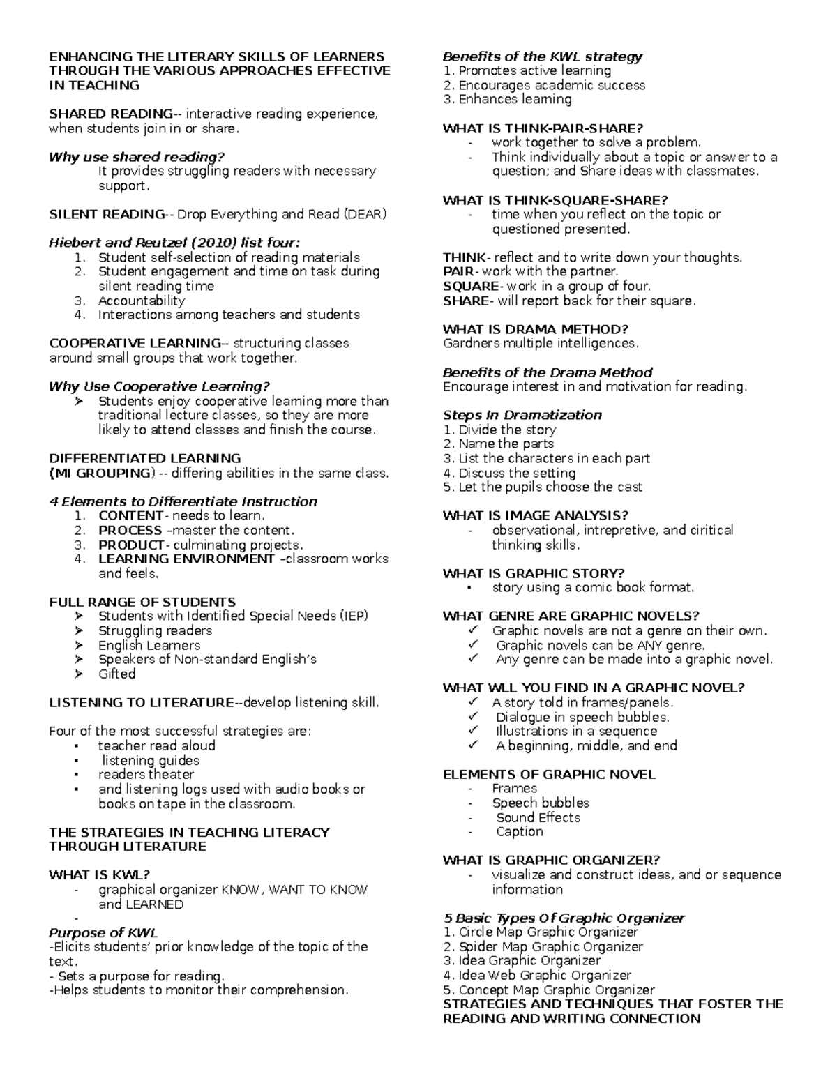 Enhancing Literary Skills in English - Strategies & Techniques Review ...