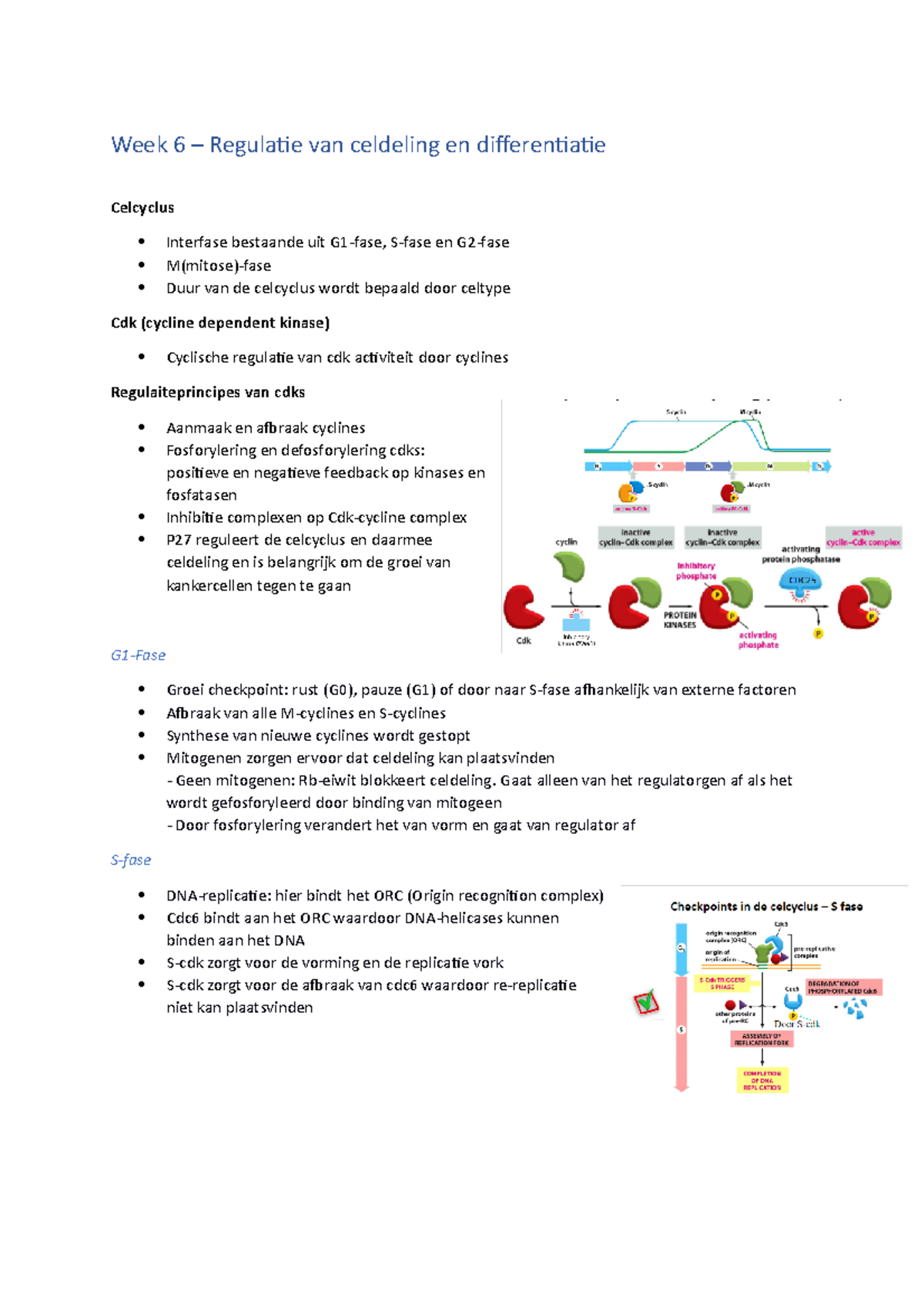 Cell Biology week 6 - Samenvatting celbio week 6 - Week 6 – Regulatie ...