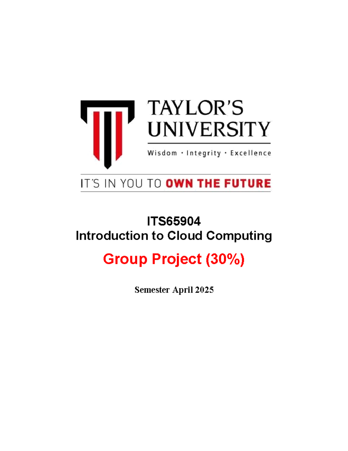 ITS65904 Group Project: Cloud Computing Evaluation & Migration Analysis ...