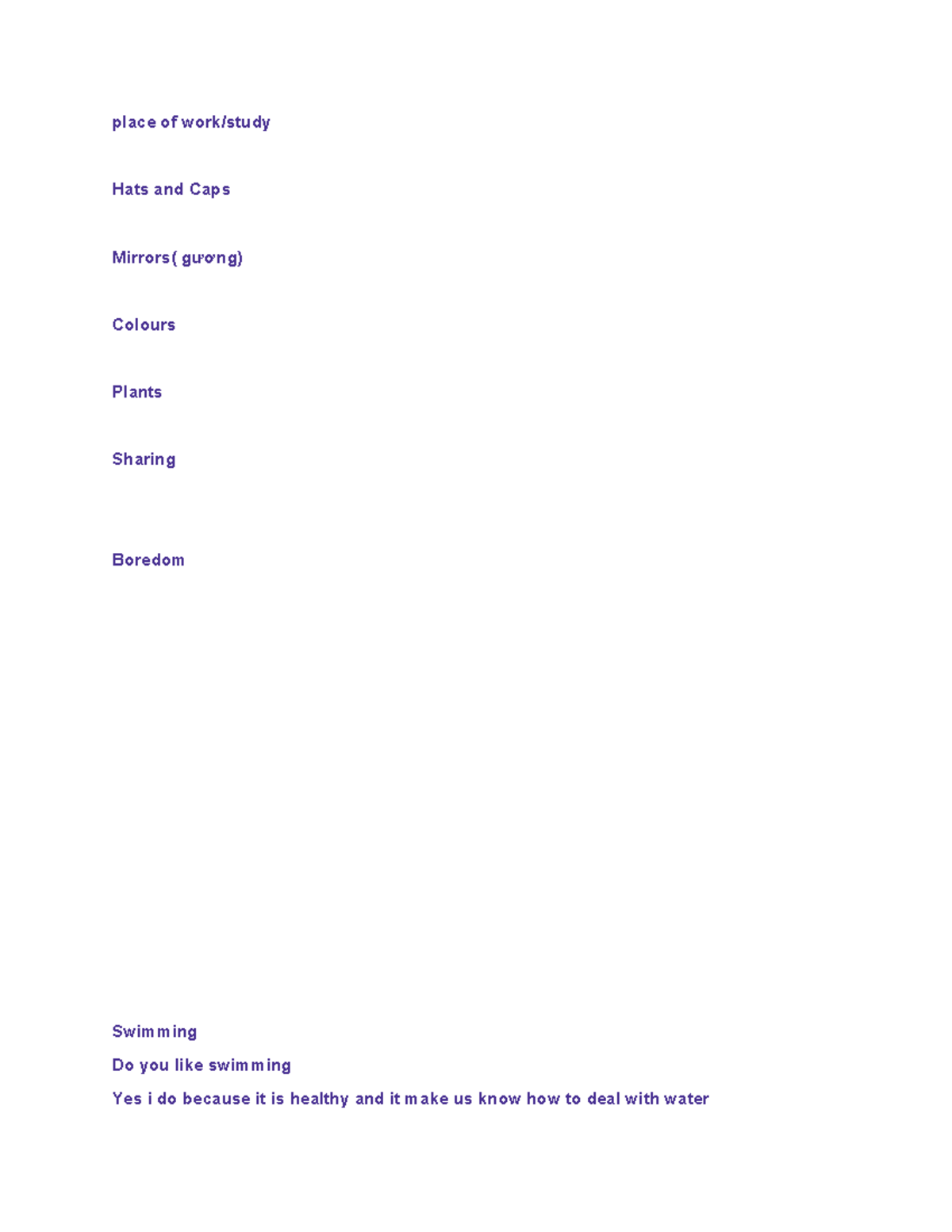 Huy47 - Essay Notes on Swimming and Writing Preferences - Studocu