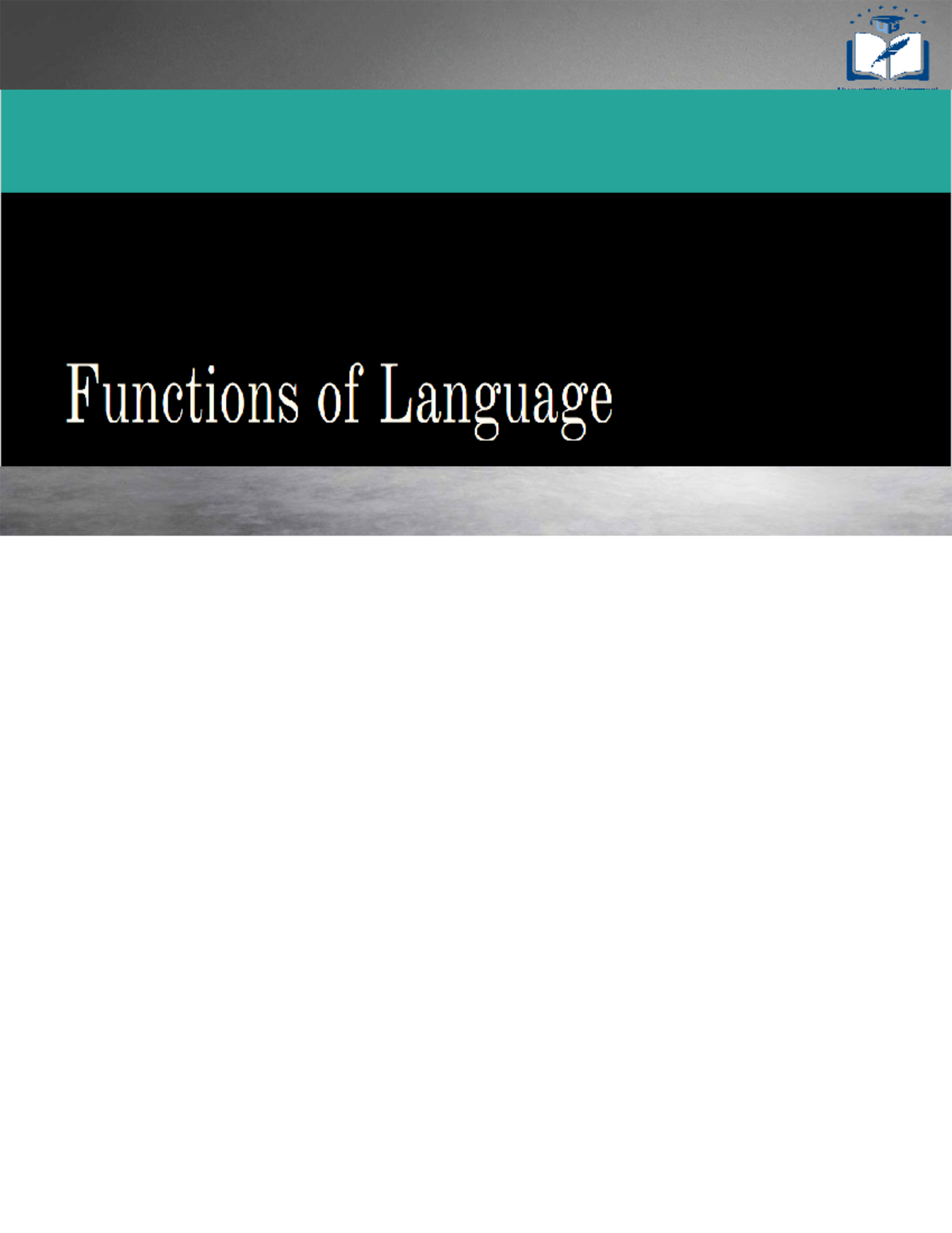 ENG 101: Functions of Language - Class 4 Notes - Studocu