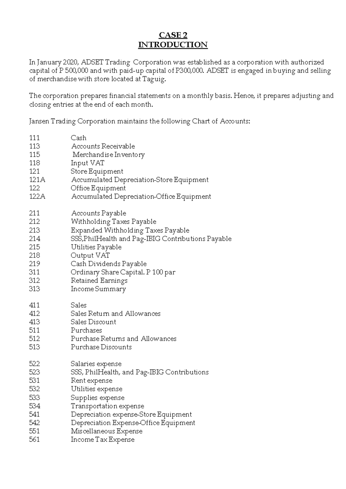 Adset Trading Corp. Case Study Analysis & Financial Overview - Studocu