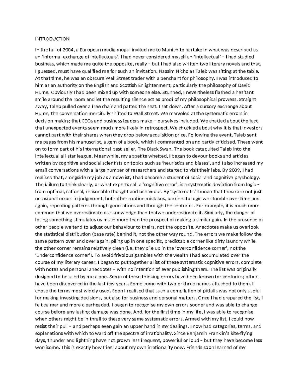 Intrgcon - mbjcrthik - INTRODUCTION In the fall of 2004, a European ...