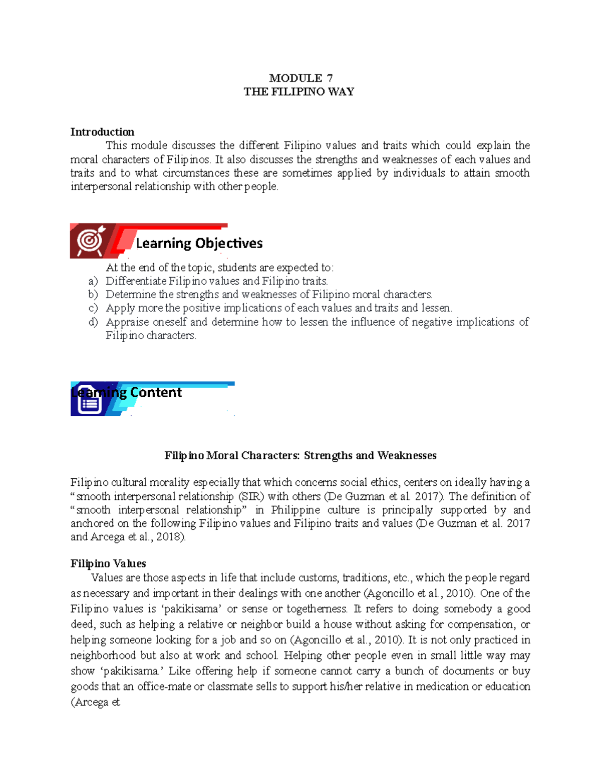 Module 7: Understanding Filipino Values and Traits for Interpersonal ...