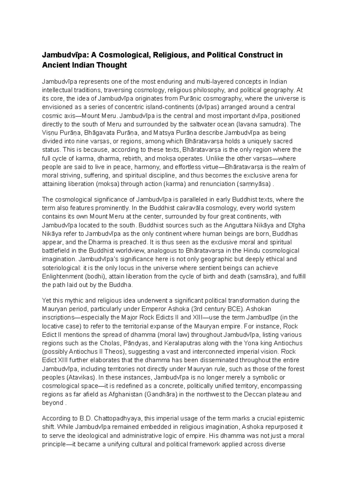 Jambudvīpa: Cosmological and Political Constructs in Ancient India ...