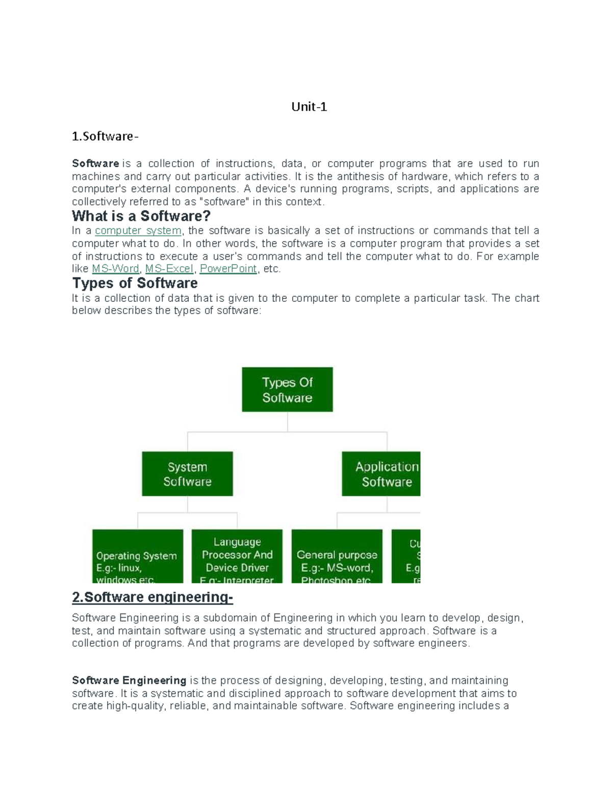 Unit-1 SE: Software Engineering Overview and Key Concepts - Studocu