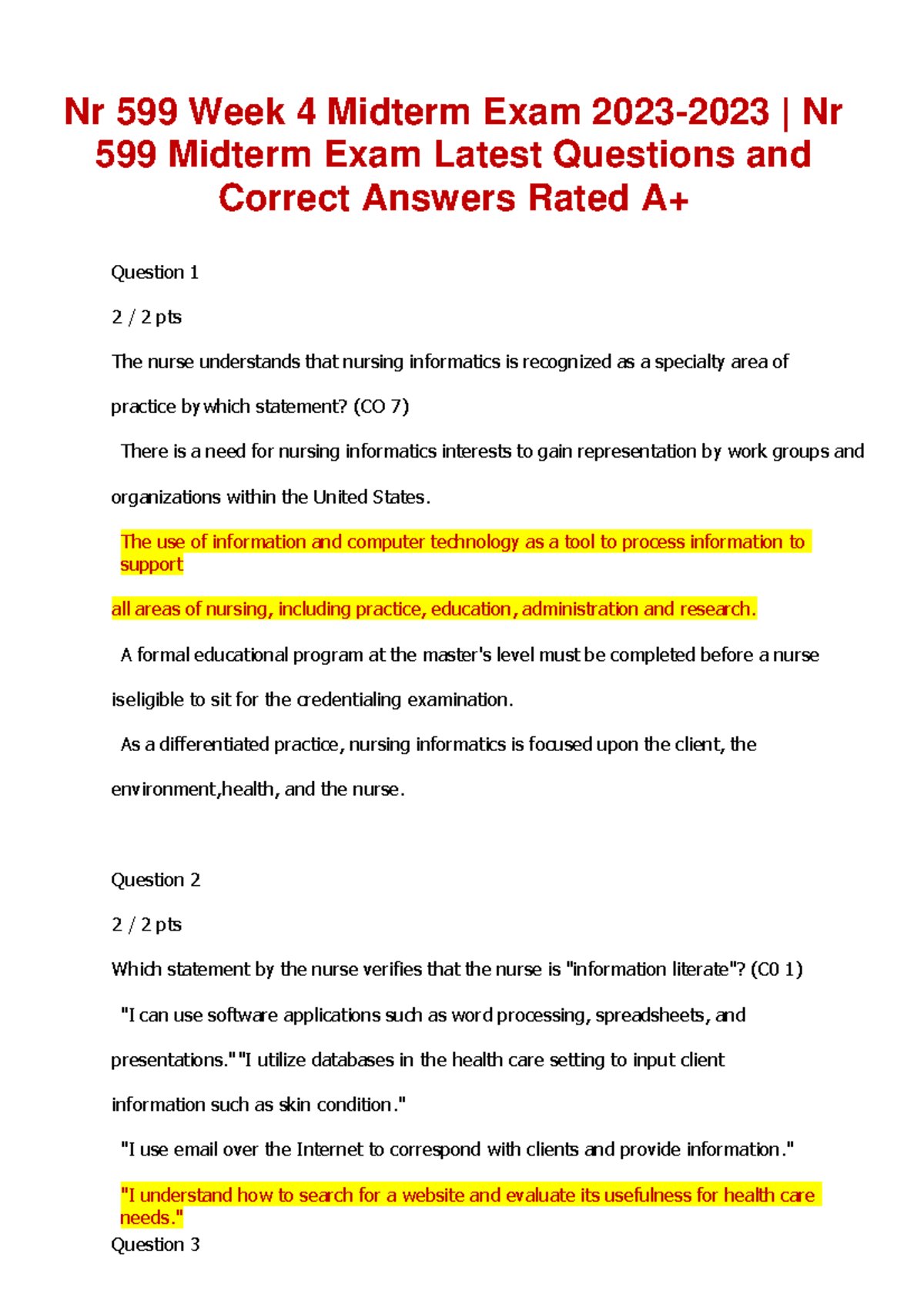 599 week 4 midterm exam - Nr 599 Week 4 Midterm Exam 2023-2023 | Nr 599 ...