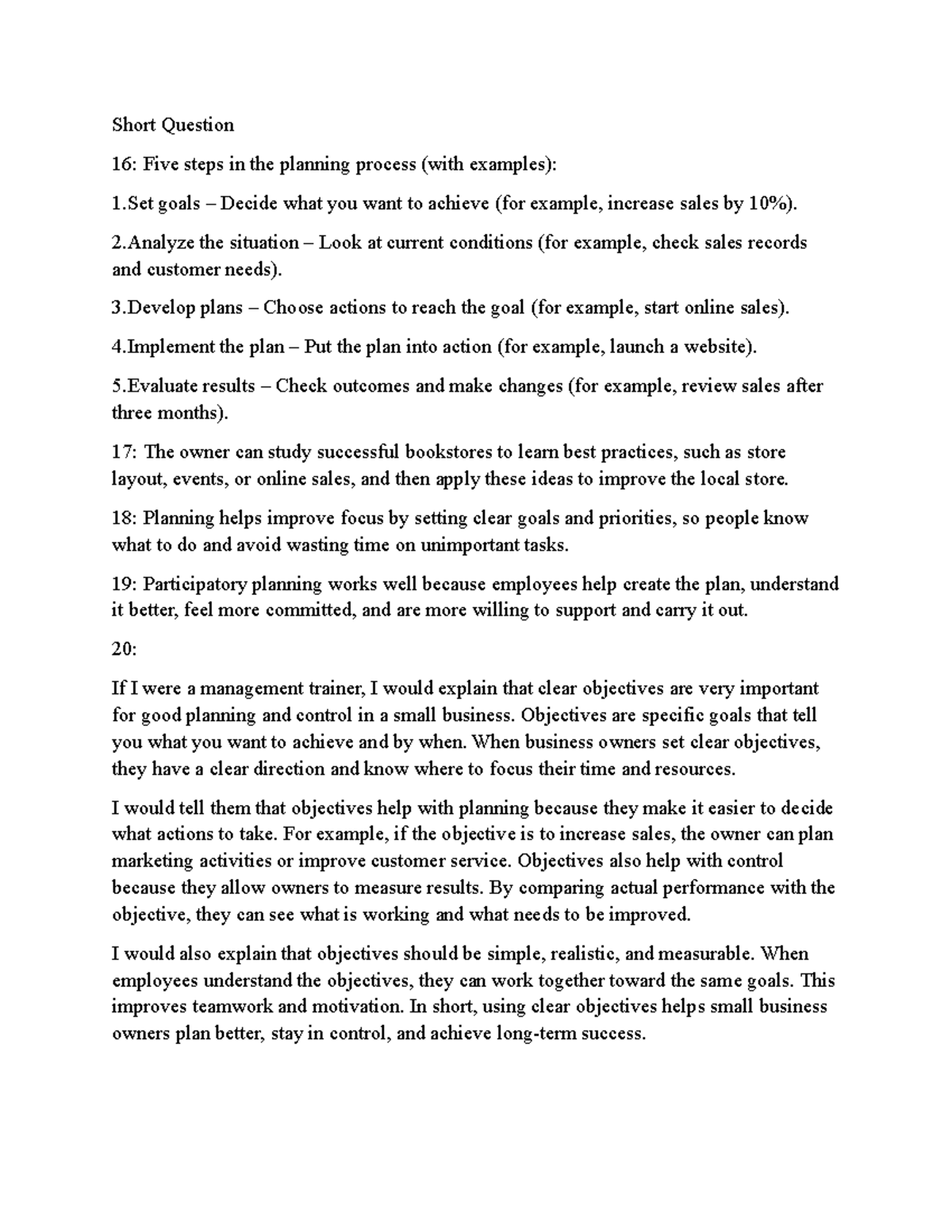 Chapter 8 - Five Steps in the Planning Process Explained - Studocu