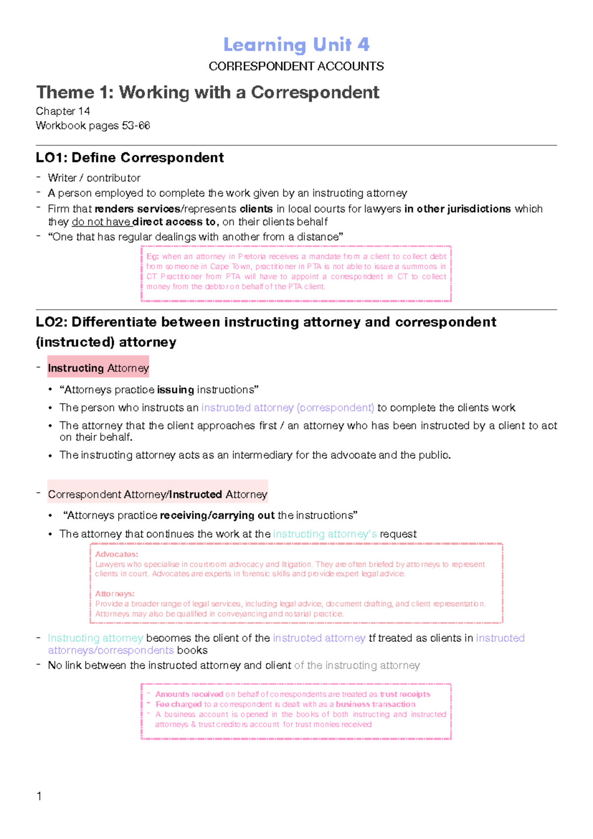 AATT6312 - LU 4 - Correspondent Accounts: Key Concepts & Transactions ...