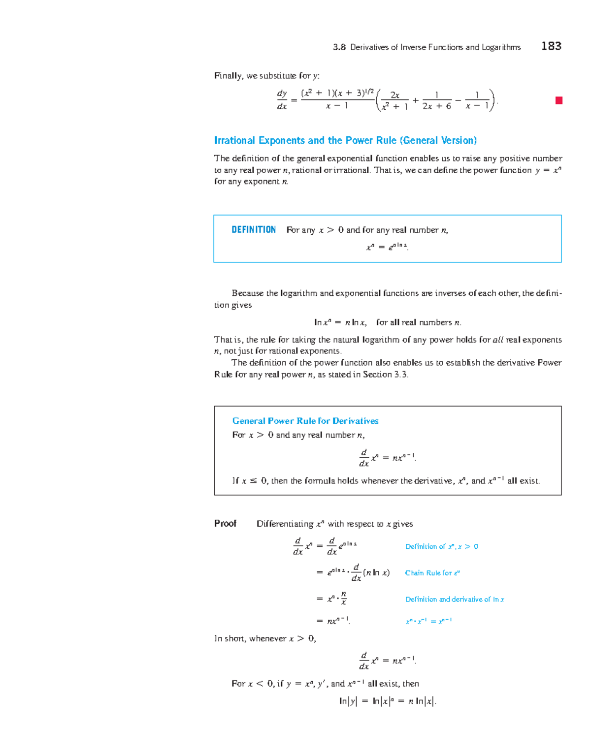 3.8 Derivatives of Inverse Functions & Logarithms - Thomas Calculus ...