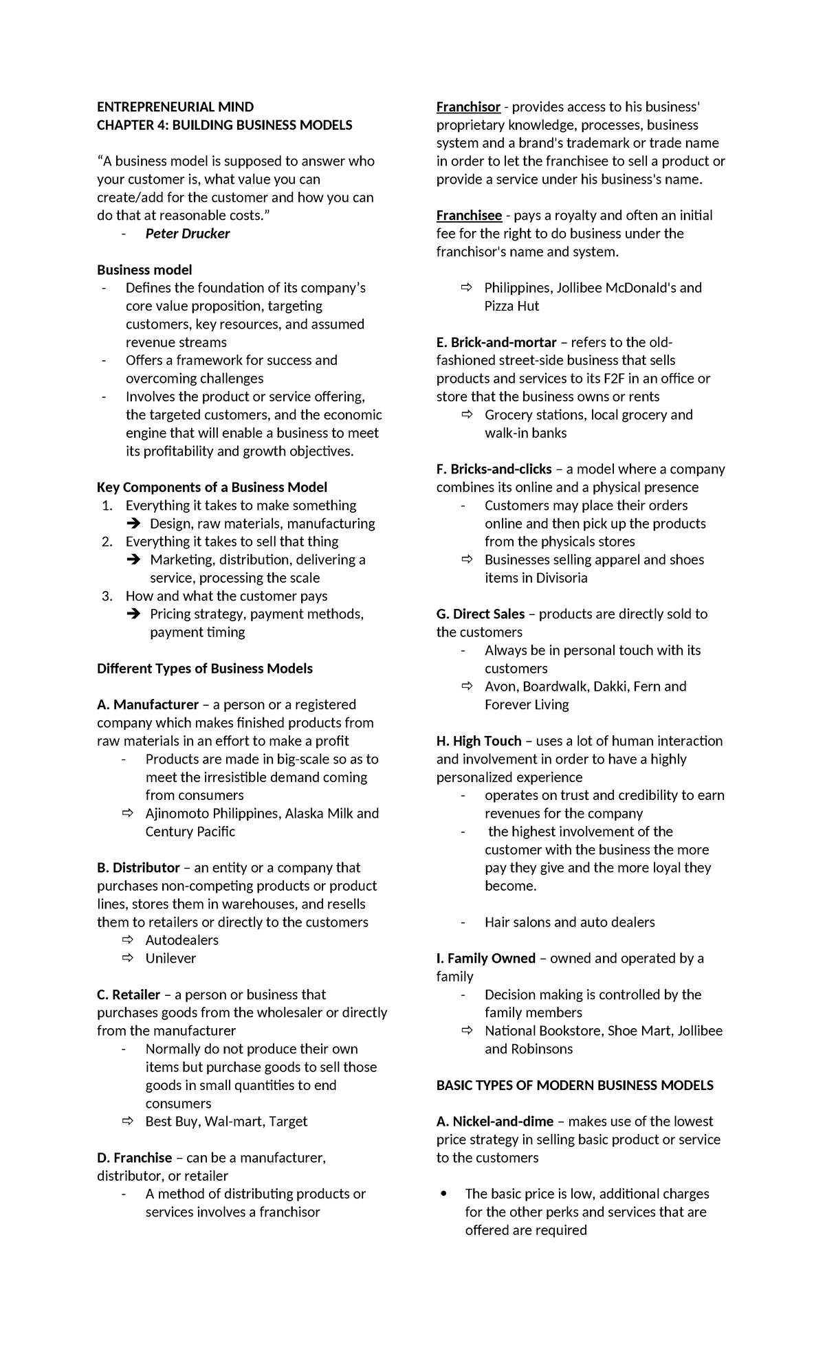 Entrepreneurial MIND Chapter 4: Business Model Development Insights - Studocu