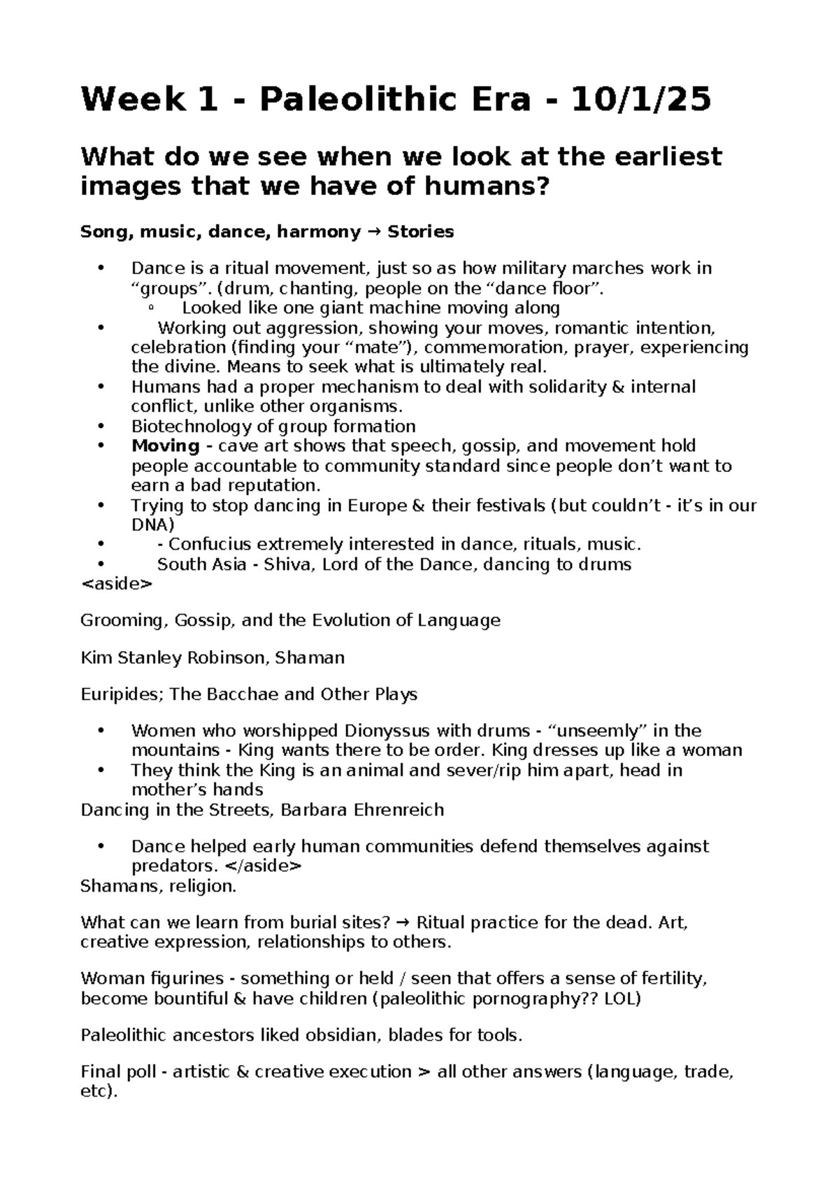 Paleolithic & Neolithic Era Insights: MMW 11 Week 1 Analysis - Studocu