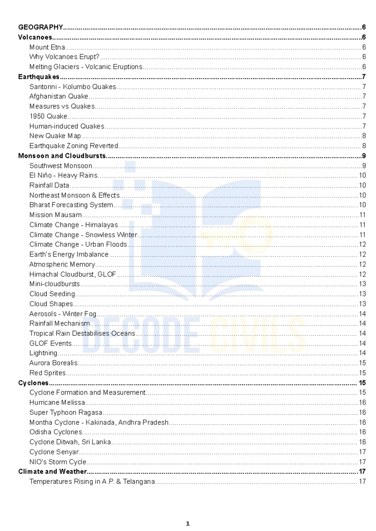 CURRENT AFFAIRS: Geography Insights and Climate Change Analysis (CIVILS ...