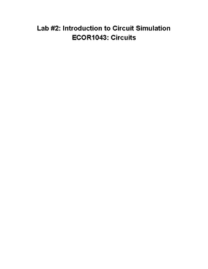 Lab 3 circuits - Lab 3 - Lab # 3 Kirchhoff’s Law and Loop/Nodal Analysis ECOR1043: Circuits Lab ...