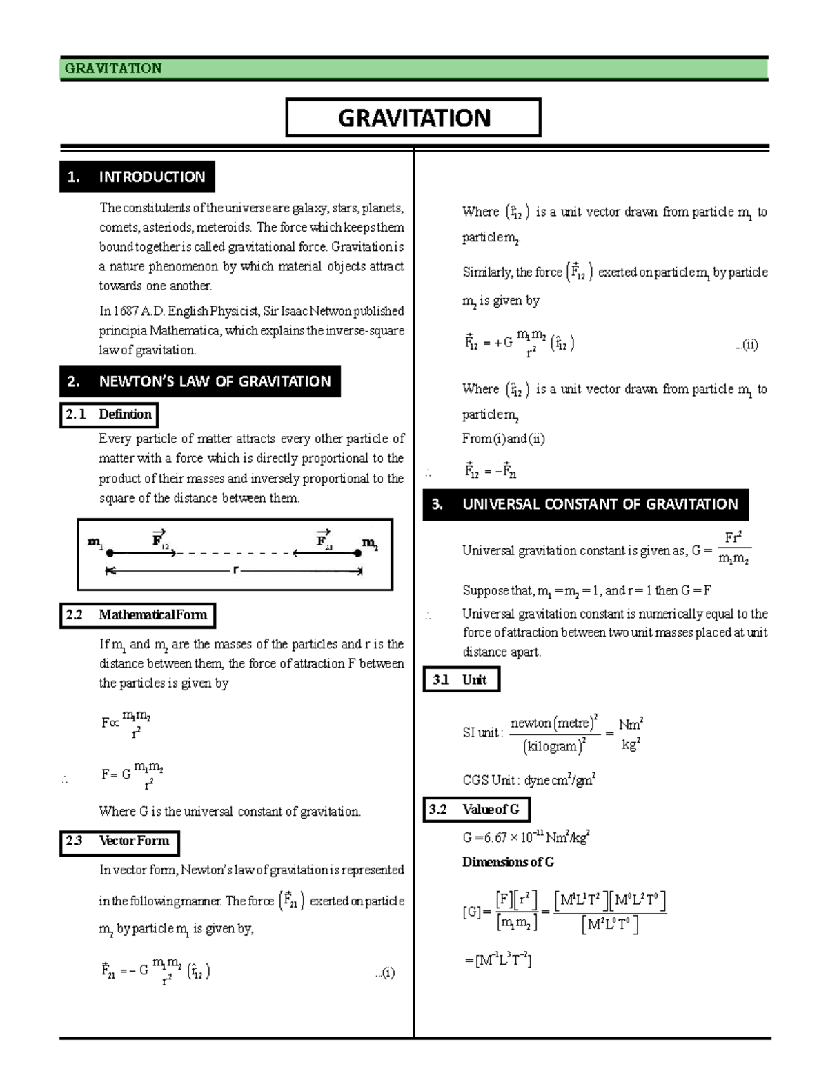 Chapter 8: Gravitational Forces and Newton's Laws in Physics - Studocu