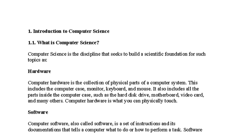 CS101: Intro to Computer Science - Class Notes Overview - Studocu