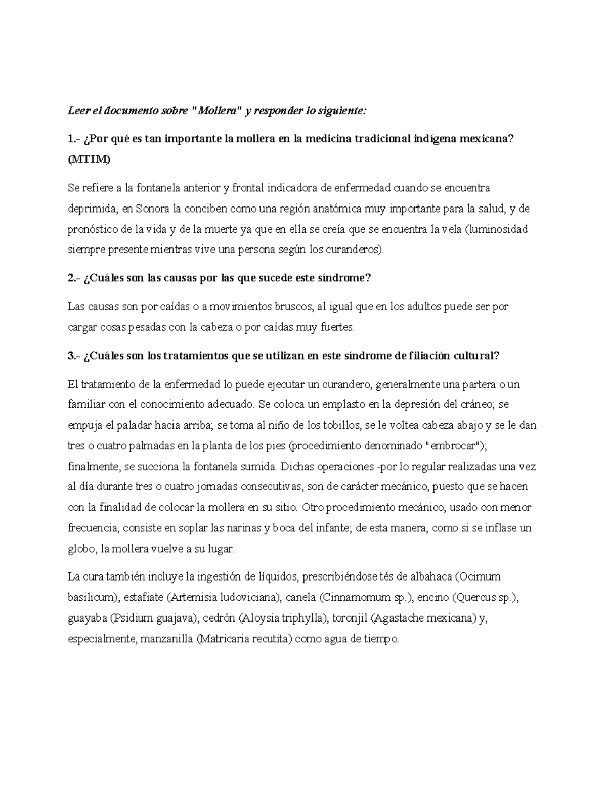 Sindrome de filiacion cultural (Mollera sumida) - Leer el documento ...