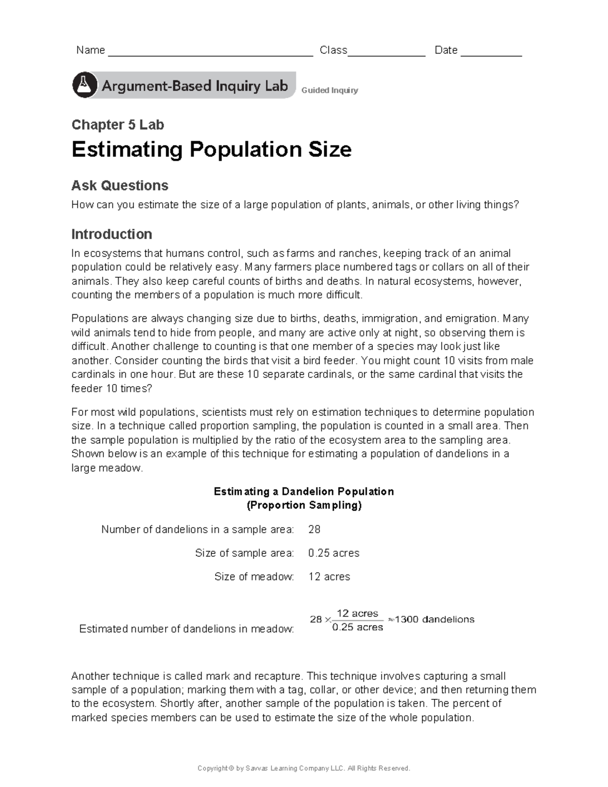 BIO CH05 Chapter Lab - opo - Guided Inquiry Chapter 5 Lab Estimating ...