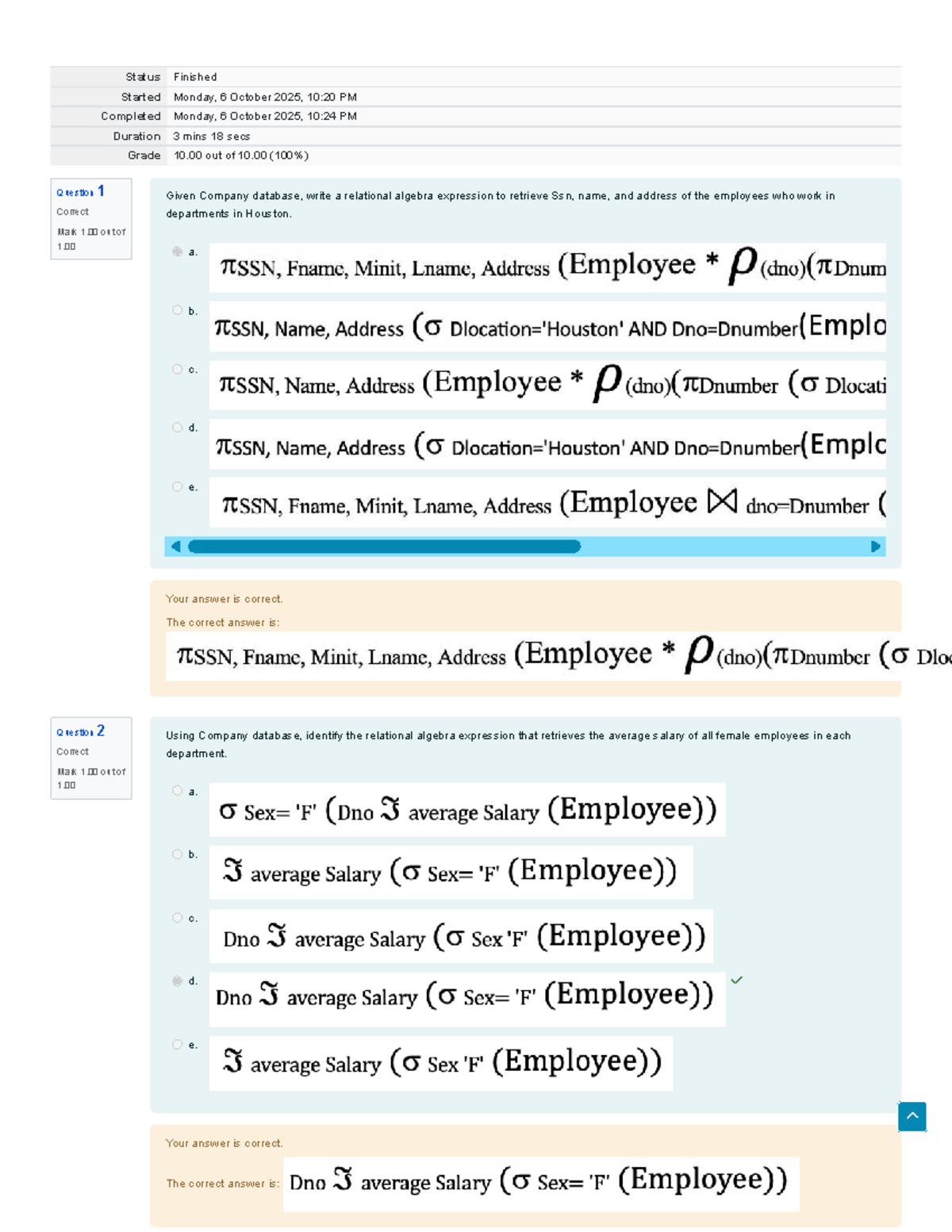 QUIZ 5 - Relational Algebra Review (BK-LMS) - Studocu