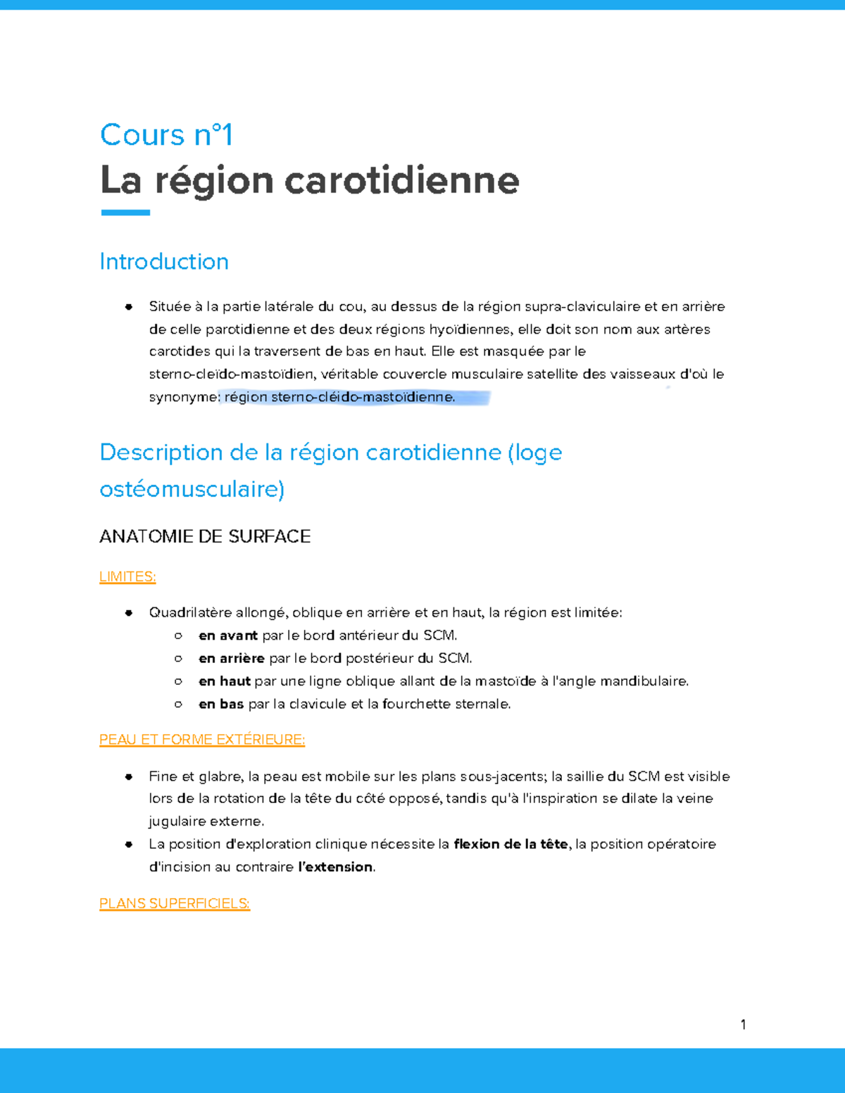 Cours d'Anatomie: La région carotidienne, sous hyoïdienne, parotidienne ...