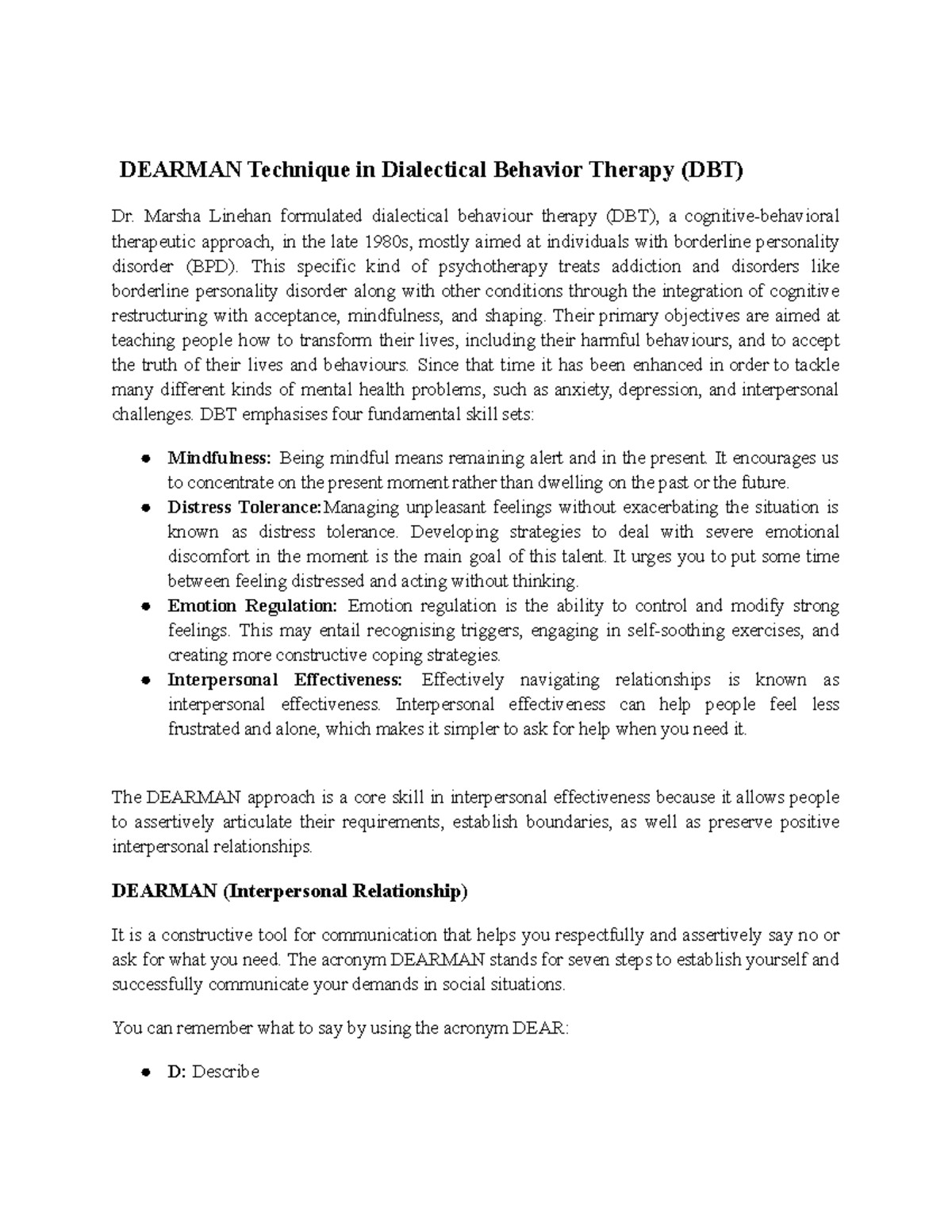 Assignment DBT: Techniques in Dialectical Behavior Therapy Explained ...