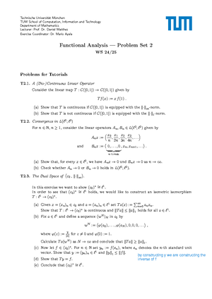 TUM RL Sheet 02 - maths of rl - Mathematics of Reinforcement Learning ...