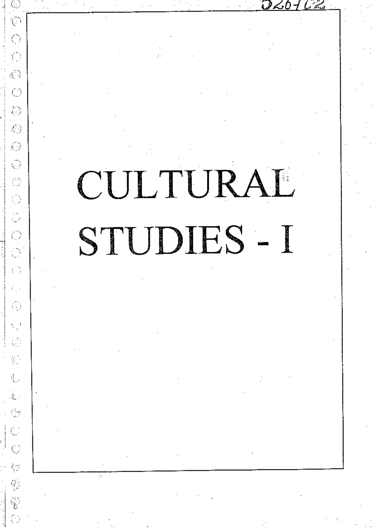 Cultural Studies Sem 1 - Comprehensive Study Notes - Studocu