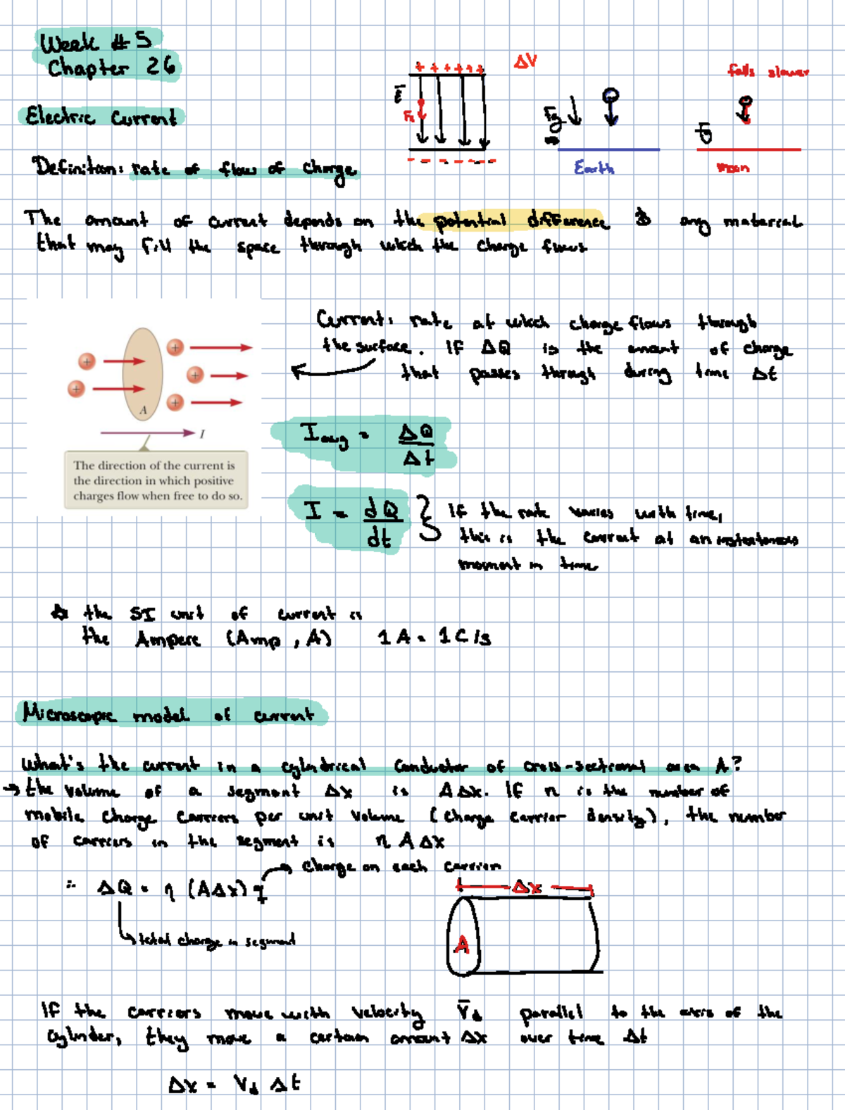 Week 5 Lecture Notes: Electric Current and Resistance Concepts - Studocu
