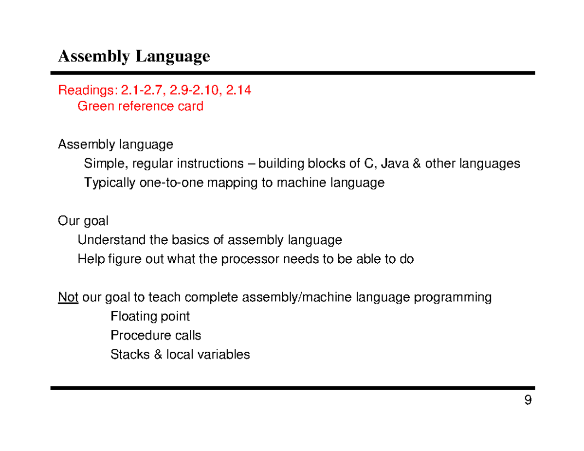 LEGv8 Assembly Language Basics: Understanding Instructions and Memory ...