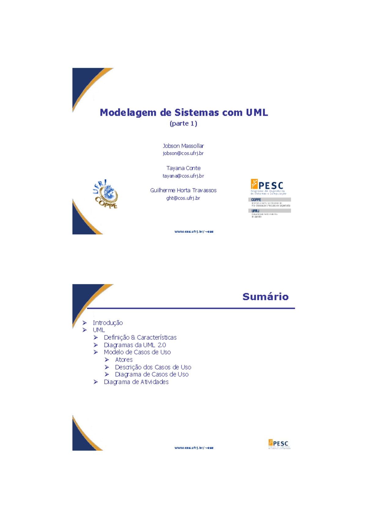 Modelagem de Sistemas com UML - Parte 1 (COPPE) - Studocu